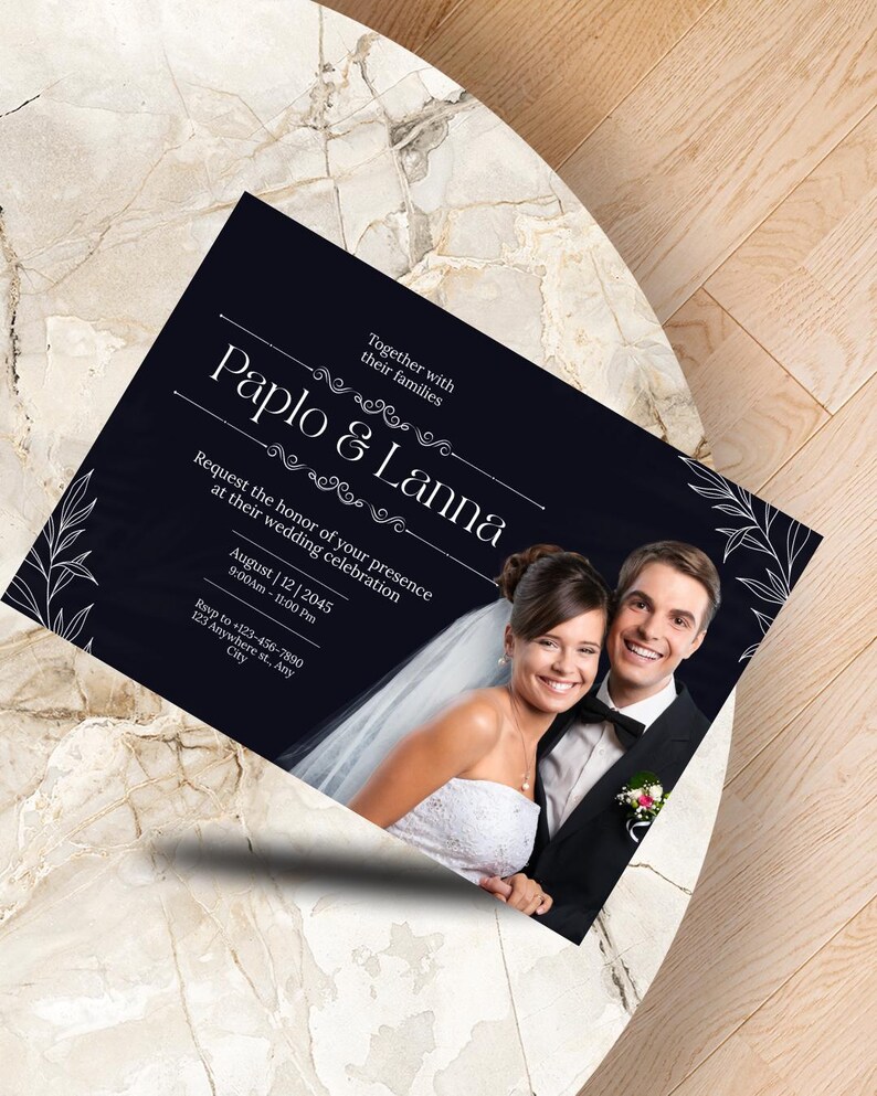 Marriage Invitation Card Template: Editable Canva Design (digital ...