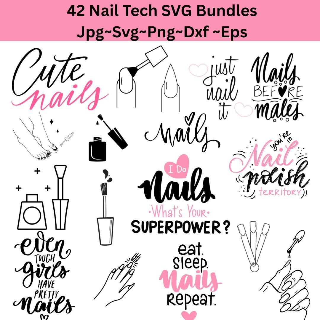 Nail Tech SVG Bundle: 42 Nail Art Designs (digital Download) - Etsy