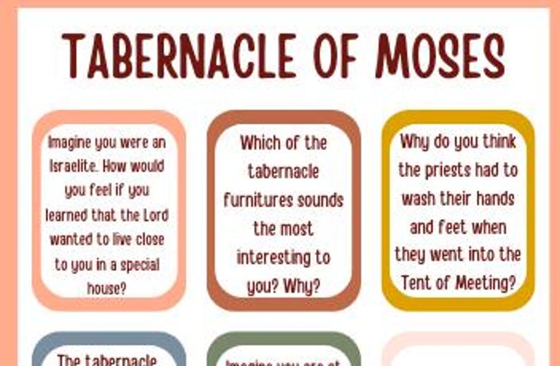 Tabernacle of Moses Flash Cards - Etsy