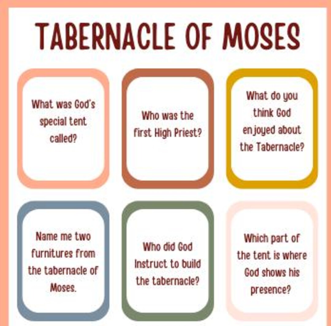 Tabernacle of Moses Flash Cards - Etsy
