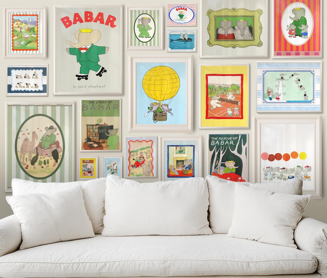 Babar Poster Printable Vintage Nursery Gallery Wall Art Classic ...