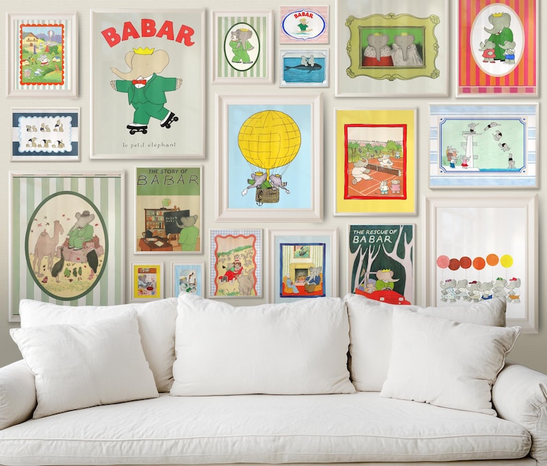 Babar Poster Printable Vintage Nursery Gallery Wall Art Classic ...