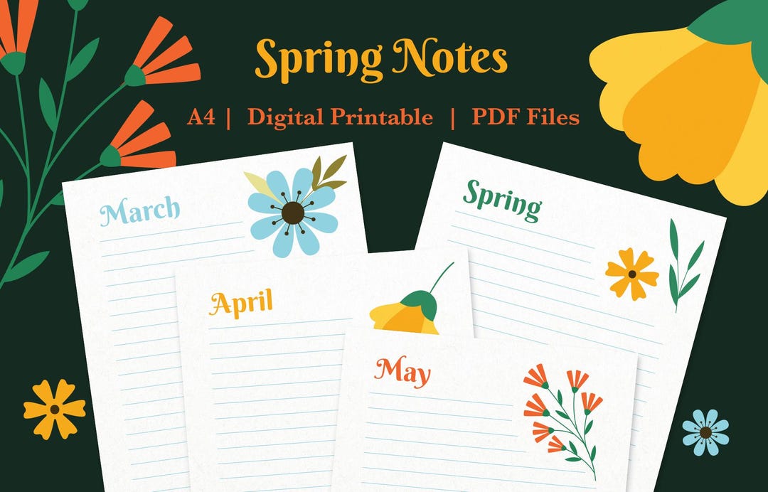 Writing Floral Spring Theme Paper, Stationery Lined, Dot Letters, Post ...