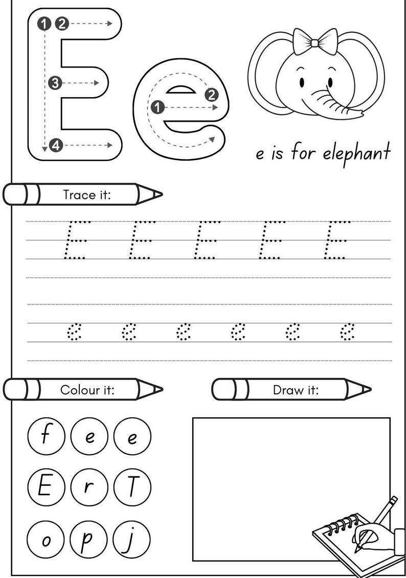 Printable Preschool Alphabet Worksheet - Etsy