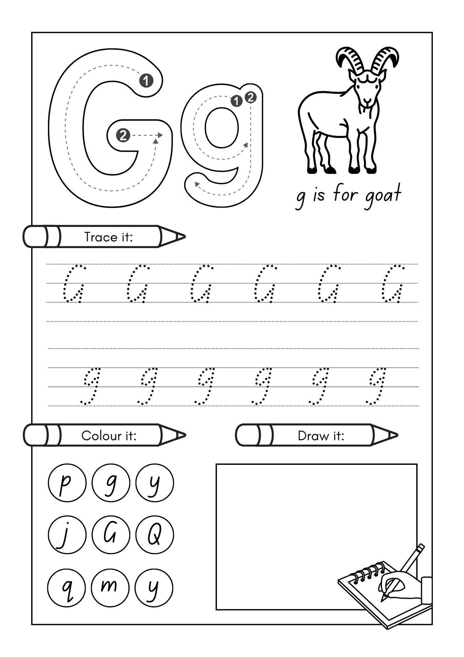 Printable Preschool Alphabet Worksheet - Etsy