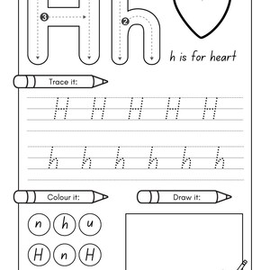 Printable Preschool Alphabet Worksheet - Etsy