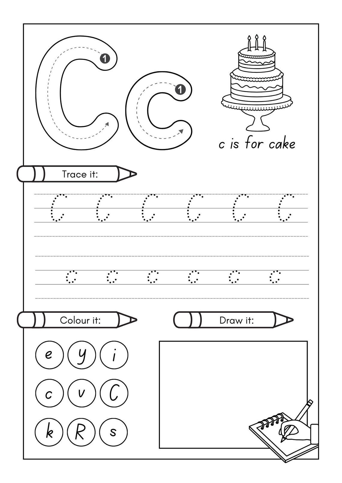 Printable Preschool Alphabet Worksheet - Etsy