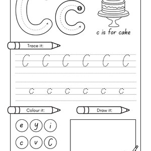 Printable Preschool Alphabet Worksheet - Etsy