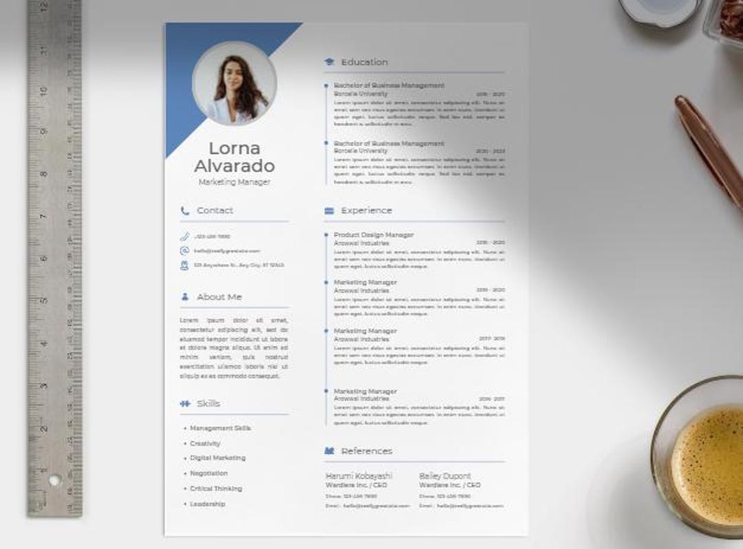 Curriculum Vitae Template Editable and Customizable Digital Download ...