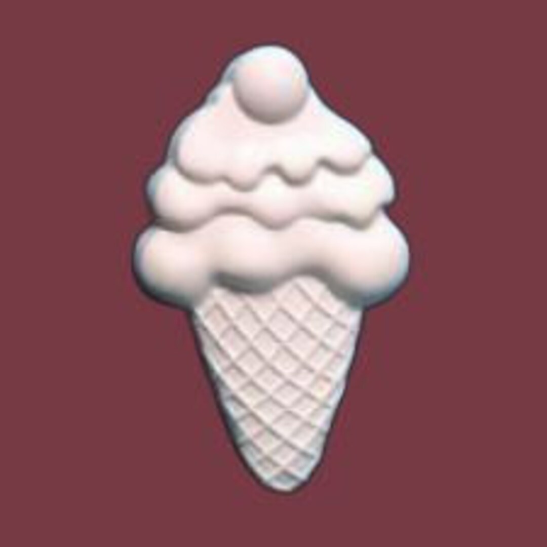 Ready to Paint Plaster, Ice Cream With Cherry on Top, Sweet Treat, DIY ...