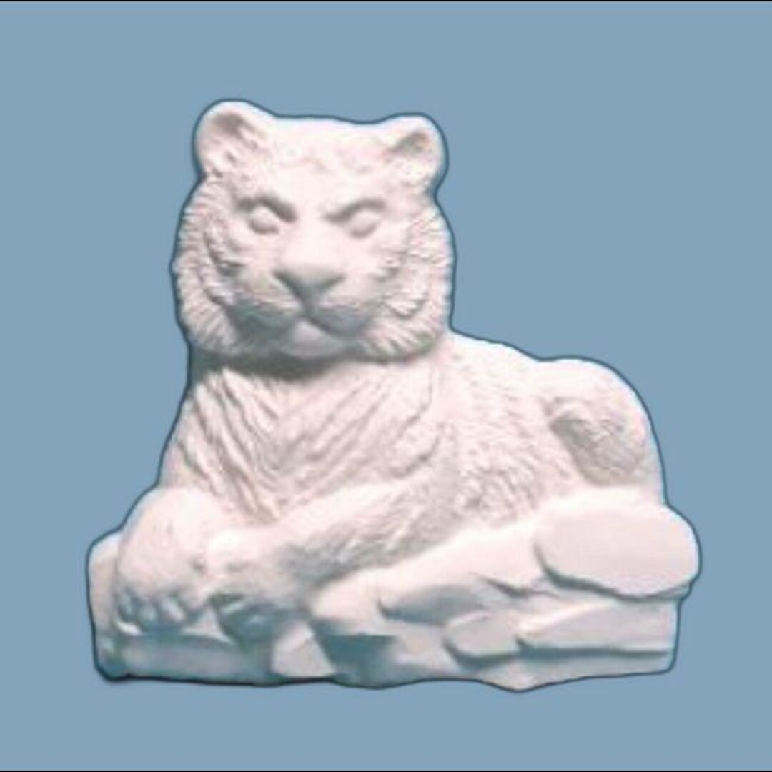 Ready to Paint Plaster, Tiger on Rocks, Decoration, Kids Crafts, DIY ...
