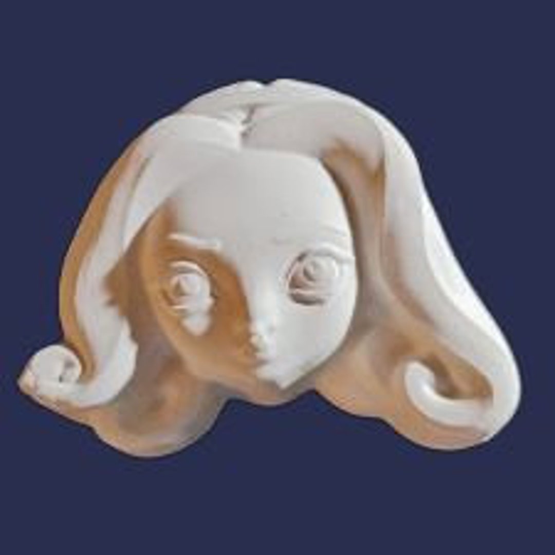 Ready to Paint Plaster, Girl Doll Face, Cute Doll Face, Ornament, U ...