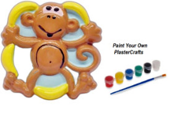Ready to Paint Plaster Monkey Monkey Juggling Bananas DIY U - Etsy