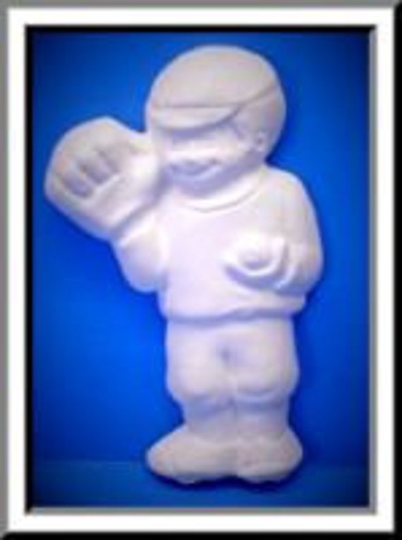 Ready To Paint Plaster Boy Baseball Player Sports Ornament | Etsy