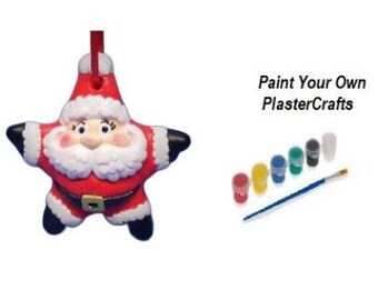 Ready to Paint Plaster Santa Face Santa Claus Ornament - Etsy