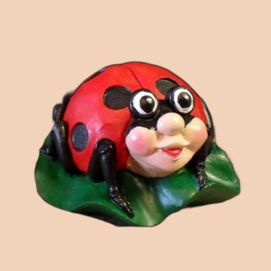 Ready to Paint Plaster, Ladybug on Leaf, U Paint, Decoration, Figurine ...
