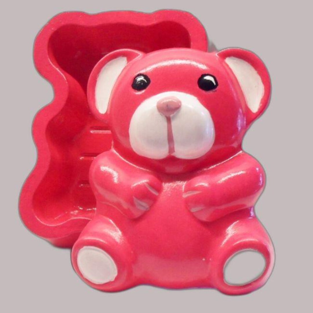 Ready to Paint Plaster Teddy Bear, Bear Trinket Box, Jewelry Box, U ...