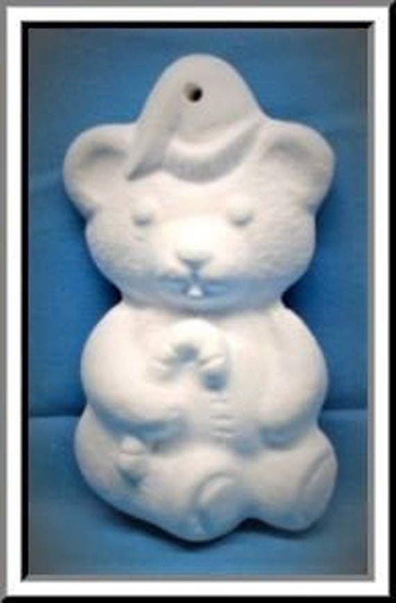 Ready To Paint Plaster Teddy Bear Bear Holding Candy Cane U | Etsy