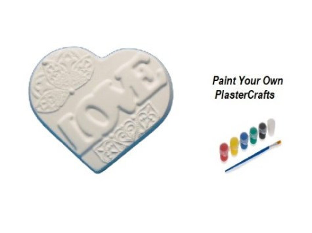Ready to Paint Plaster Love Heart Heart Romance Ornament - Etsy