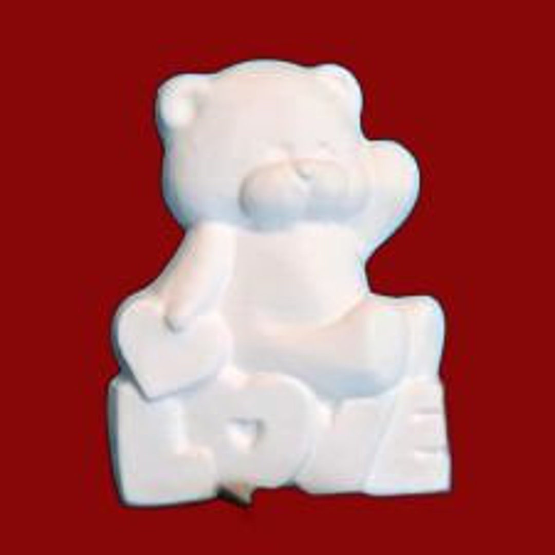 Ready to Paint Plaster Teddy Bear, Bear Love U Paint, DIY Plaster ...