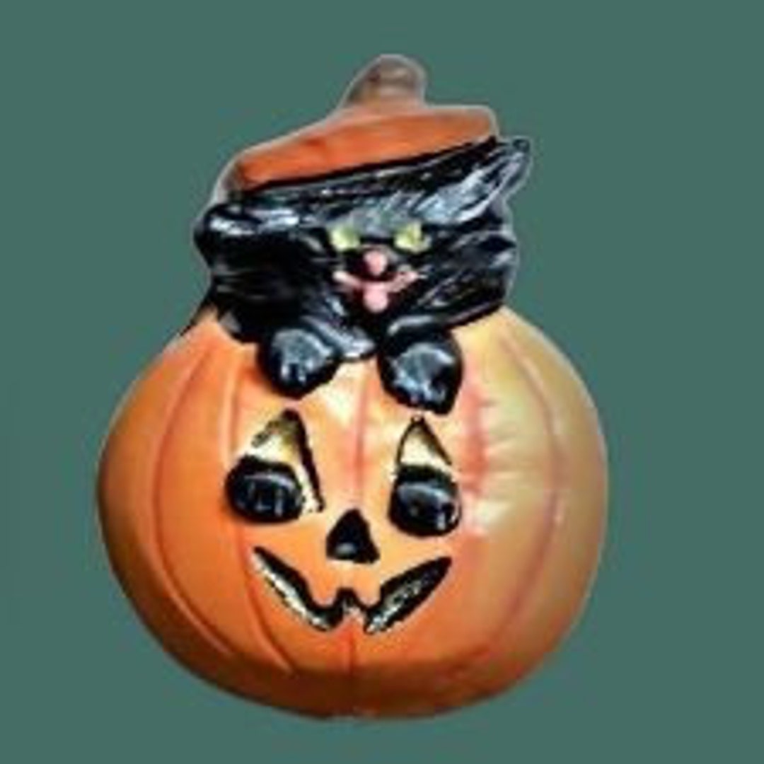 Ready to Paint Plaster, Cat Coming Out of Pumpkin, Décor, U Paint, DIY ...