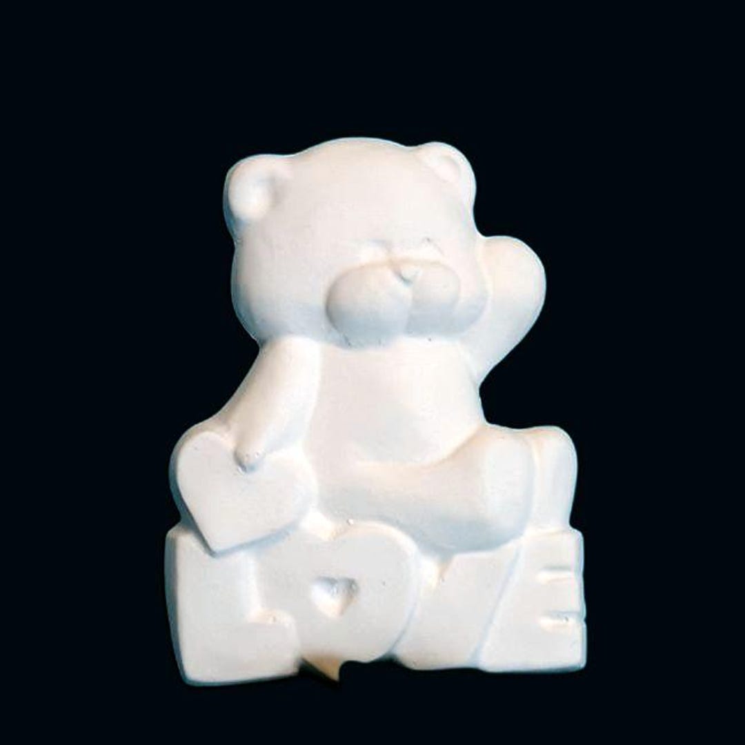 Ready to Paint Plaster, Teddy Bear, Bear Love U Paint, Gift, DIY ...