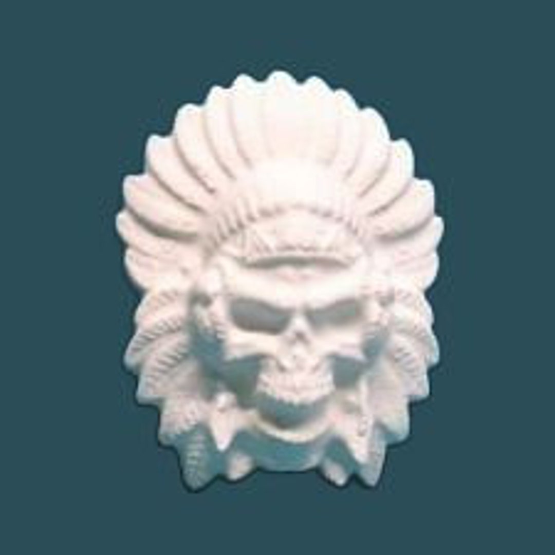 Ready to Paint Plaster, Tribal Skull, Skull, Halloween, Ornament, U ...