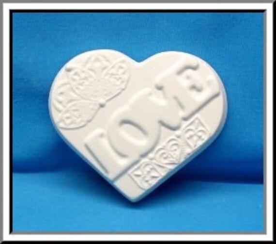 Ready To Paint Plaster Love Heart Heart Romance Ornament | Etsy