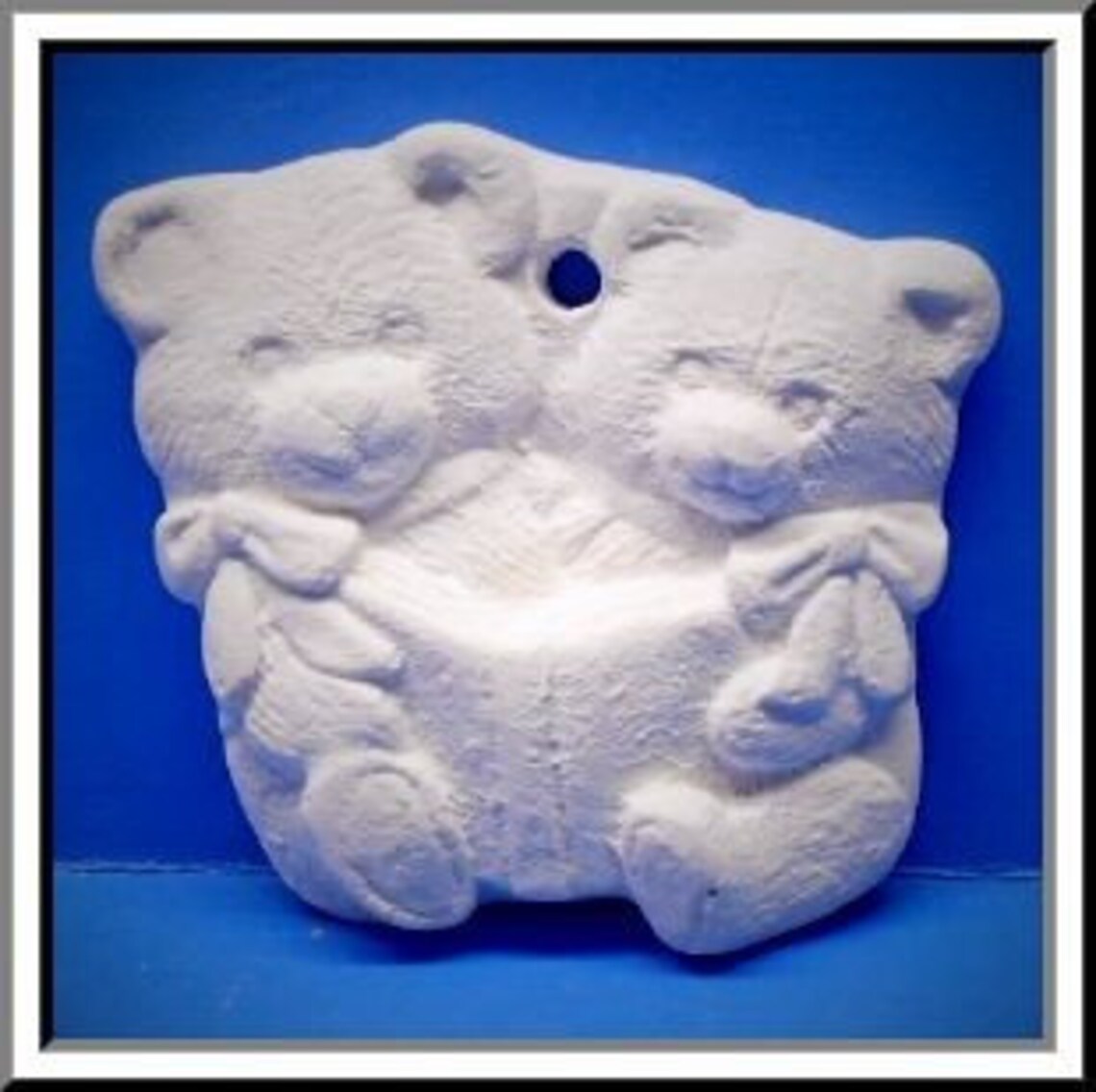 Ready to Paint Plaster Teddy Bears Two Bears Reading U | Etsy