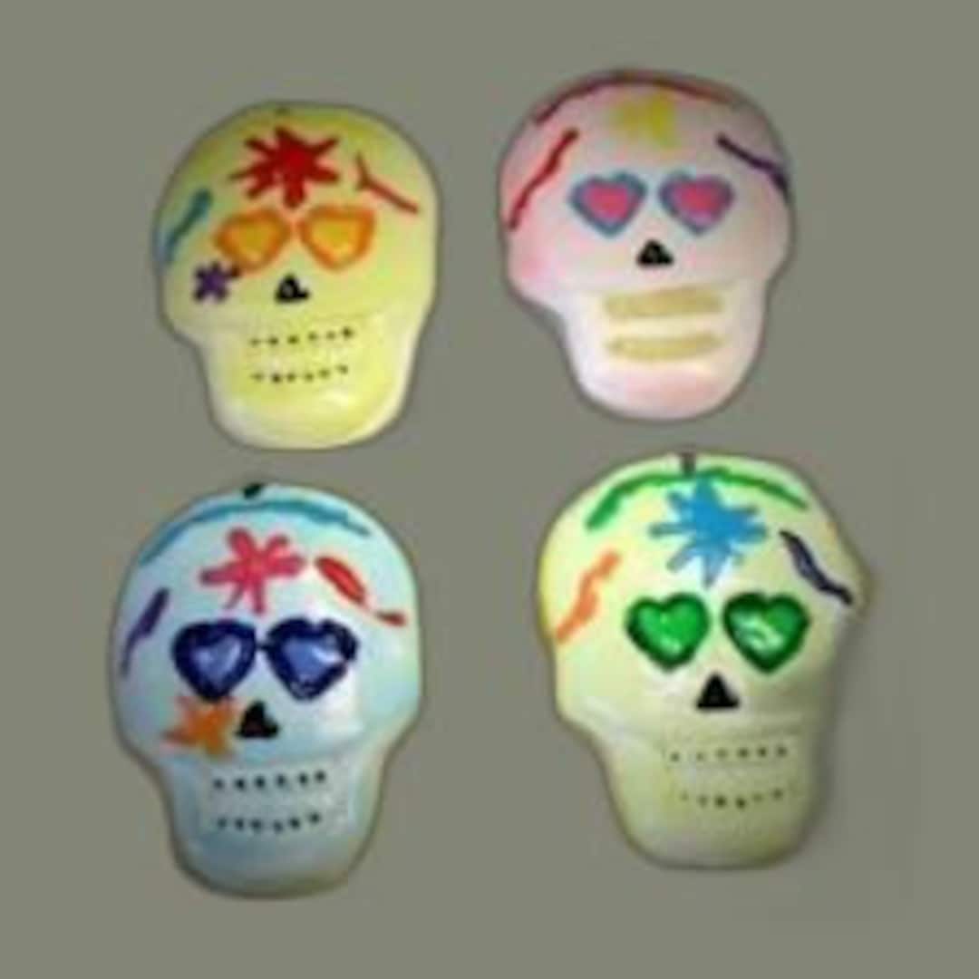 Ready to Paint Plaster Sugar Skull, Skull With Heart Eyes, Skull U ...