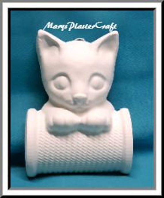 Ready to Paint Plaster Kitten With Yarn Kitten U Paint DIY - Etsy