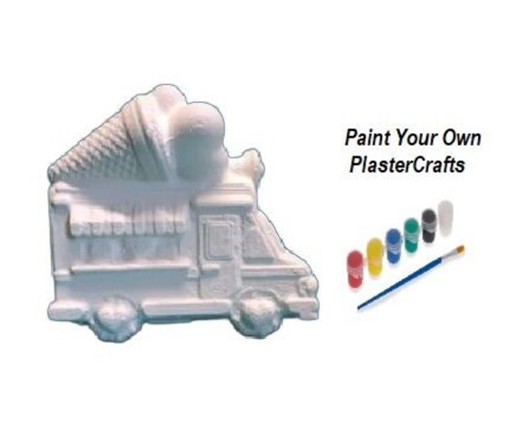 Ready to Paint Plaster Ice Cream Truck Decoration Ornament - Etsy