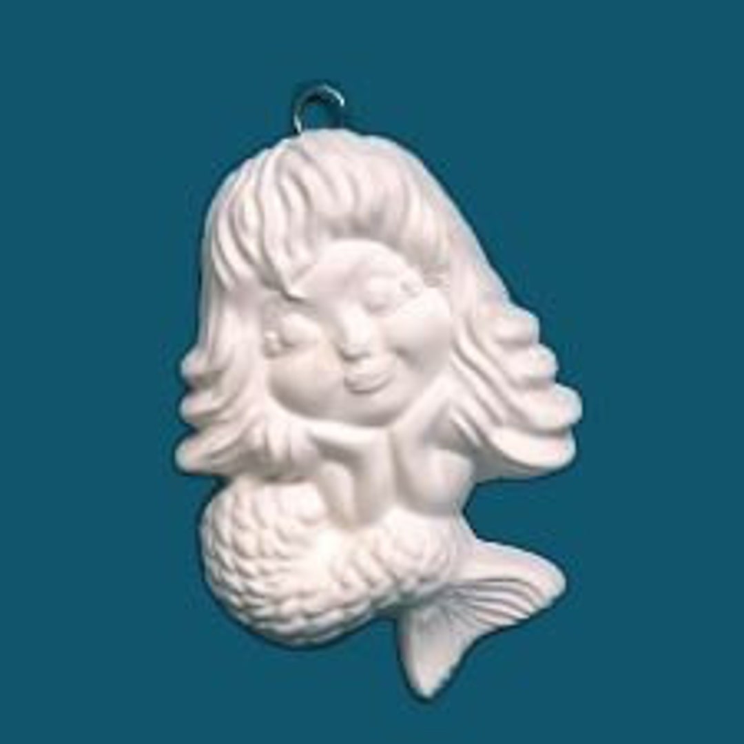 Ready to Paint Plaster, Cute Mermaid, Little Mermaid, Wall Décor, U ...