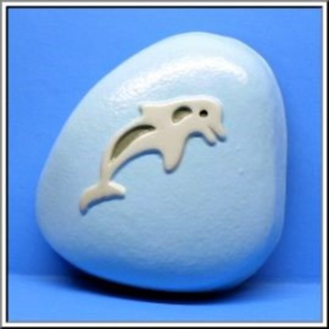 Ready to Paint Cement/concrete Dolphin on Rock Statue U - Etsy