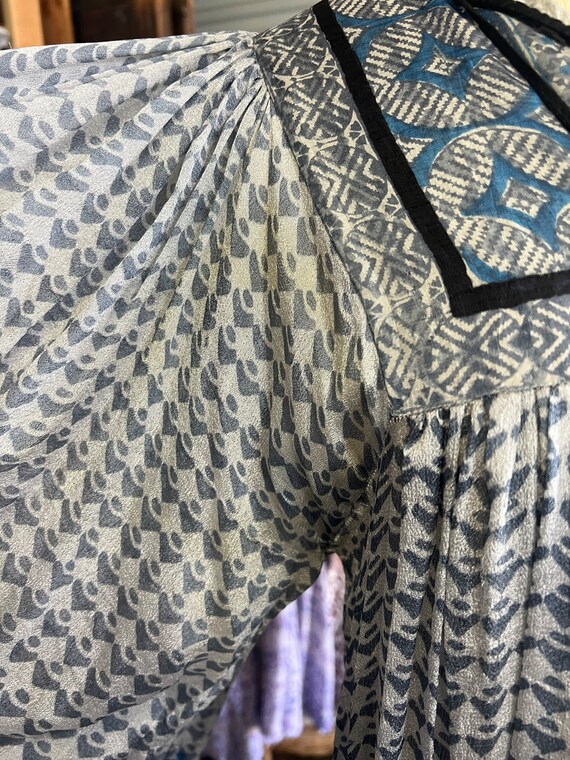 Vintage Ritu Kumar for Monsoon Silk India Block Print… - Gem