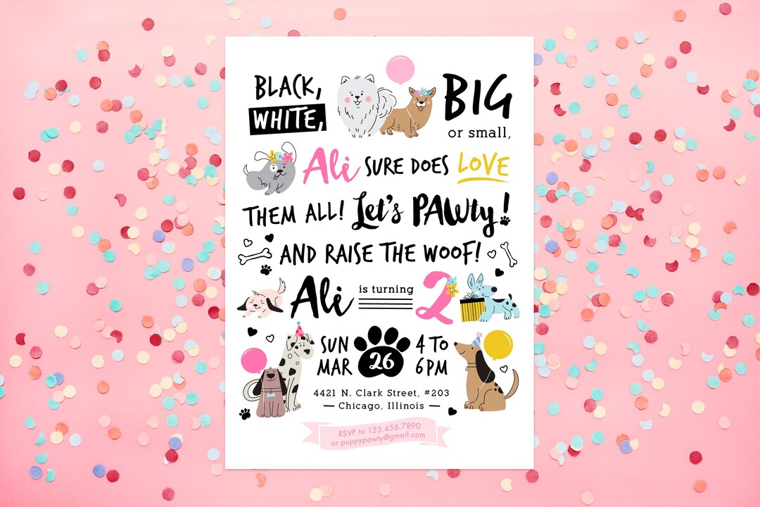 Puppy Birthday Pawty (printable PDF) - Etsy