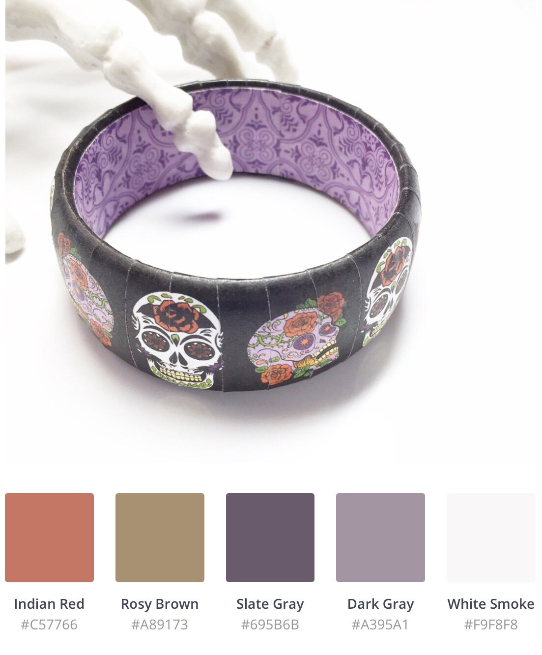 Sugar Skull Bracelet Sugar Skull Jewelry Day of the Dead | Etsy