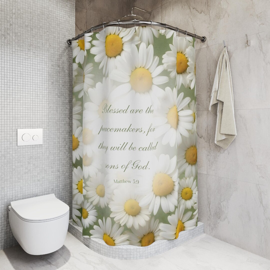 Shower Curtains With Bible Verse | Religious Gift | Quote for Believers ...