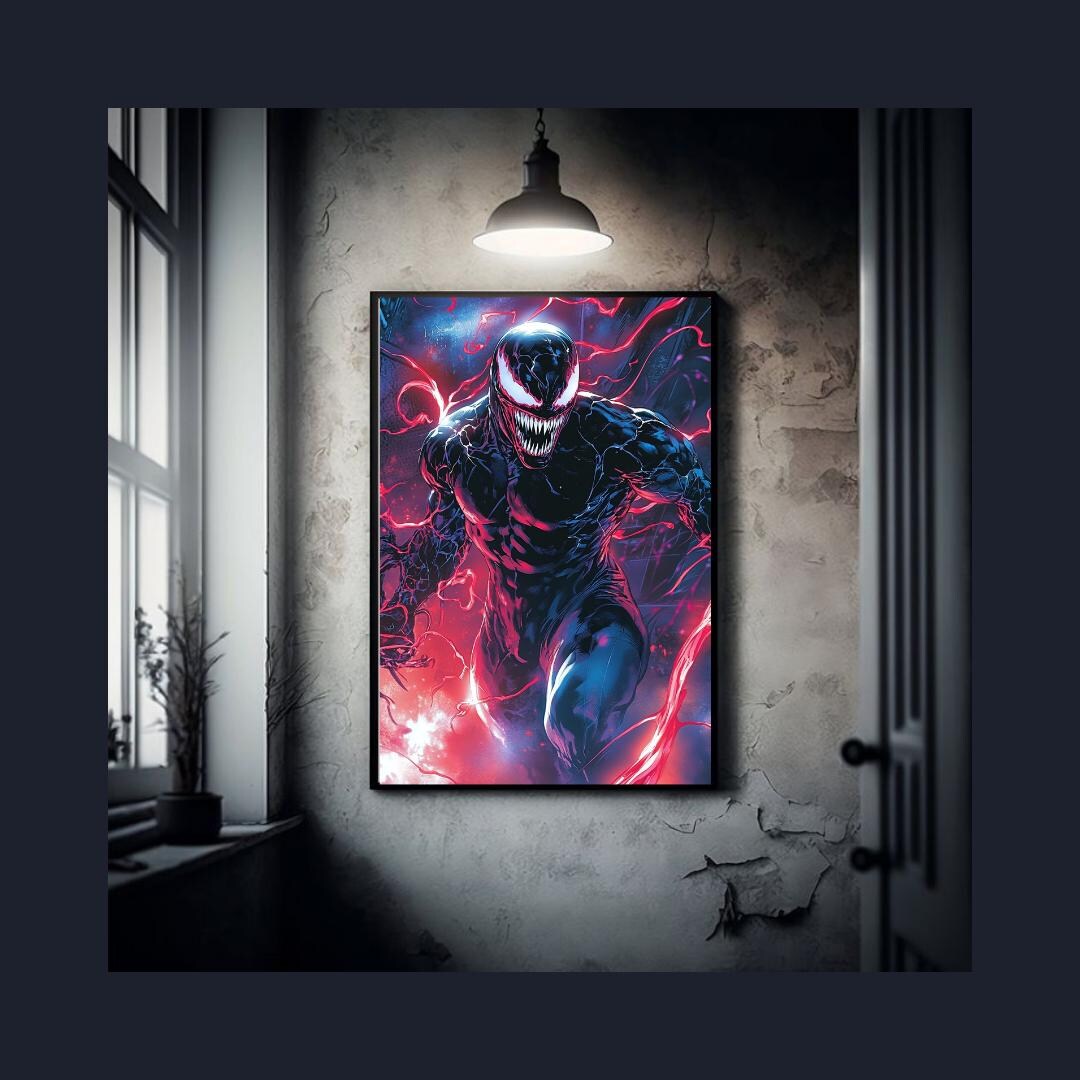 Marvel Superheroes Venom Wall Art - Bold Black & Red Action Poster ...