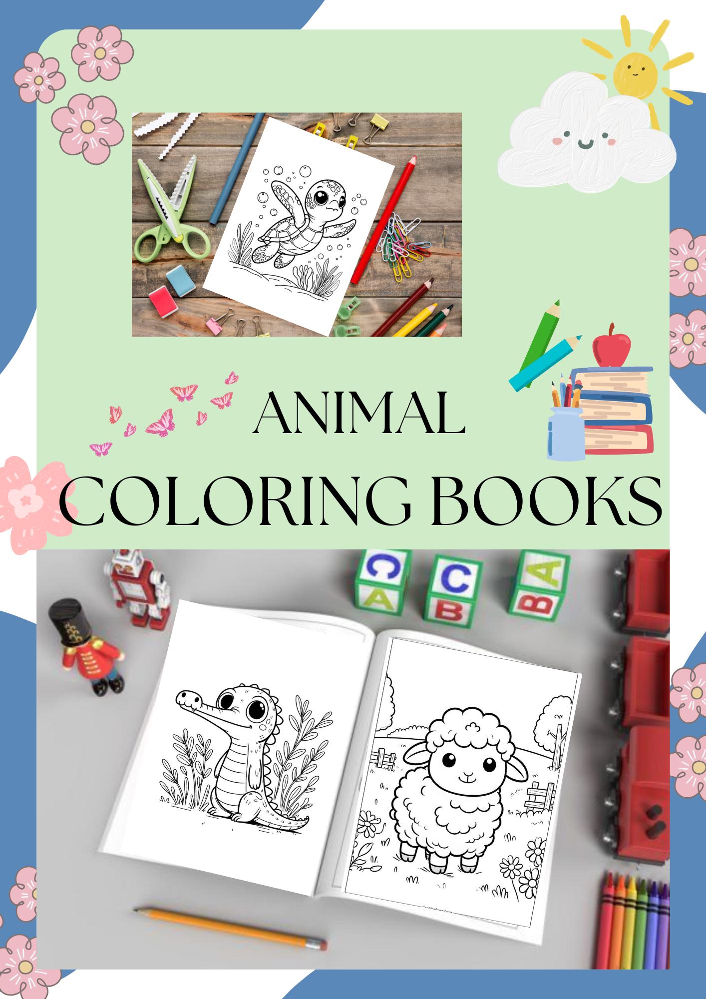Animal Coloring Pages for Kids | Easy Kids Coloring Books | Easy ...