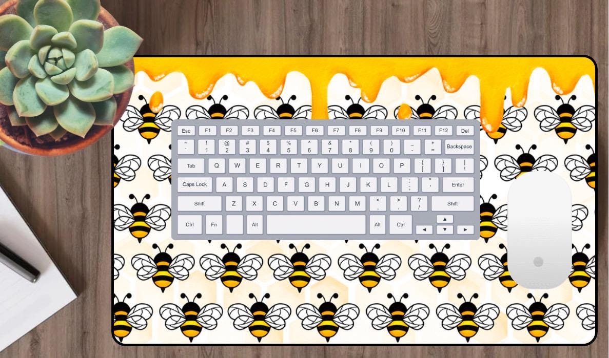 Bumblebee Desk Mat - Stylish Office Decor, Cute Work Desk Accessory ...