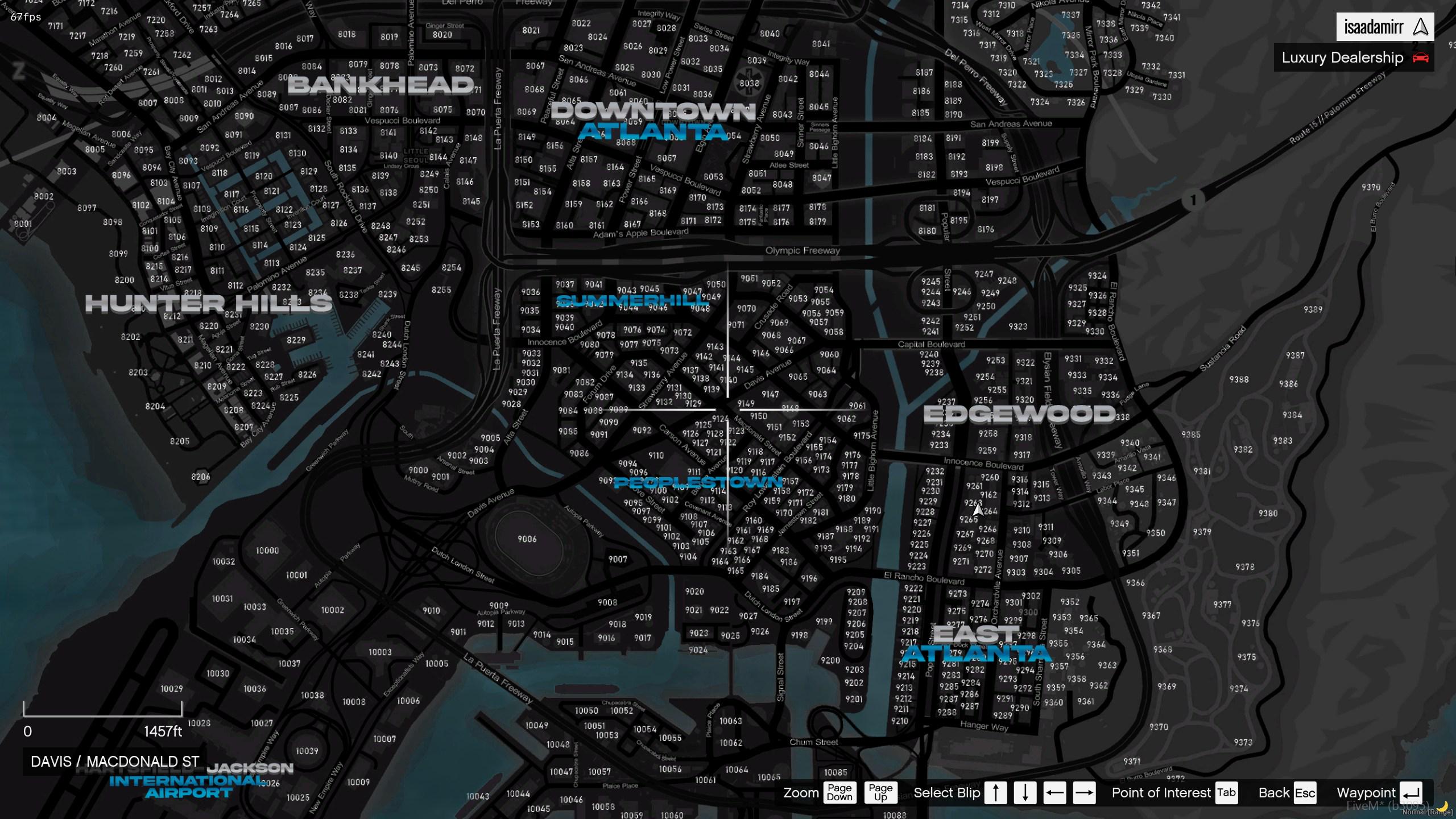 Minimapa negro de Atlanta FiveM listo con postales - Etsy España
