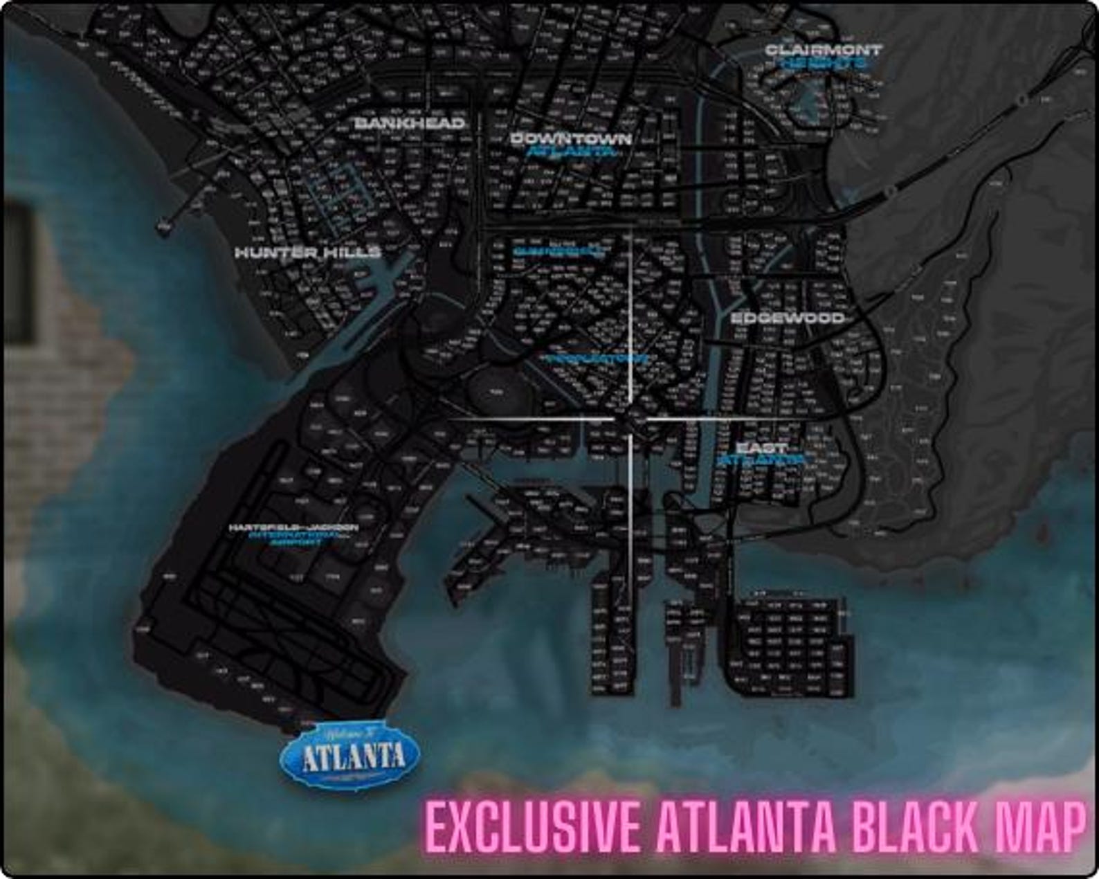 Black Atlanta Minimap Fivem Ready With Postals - Etsy