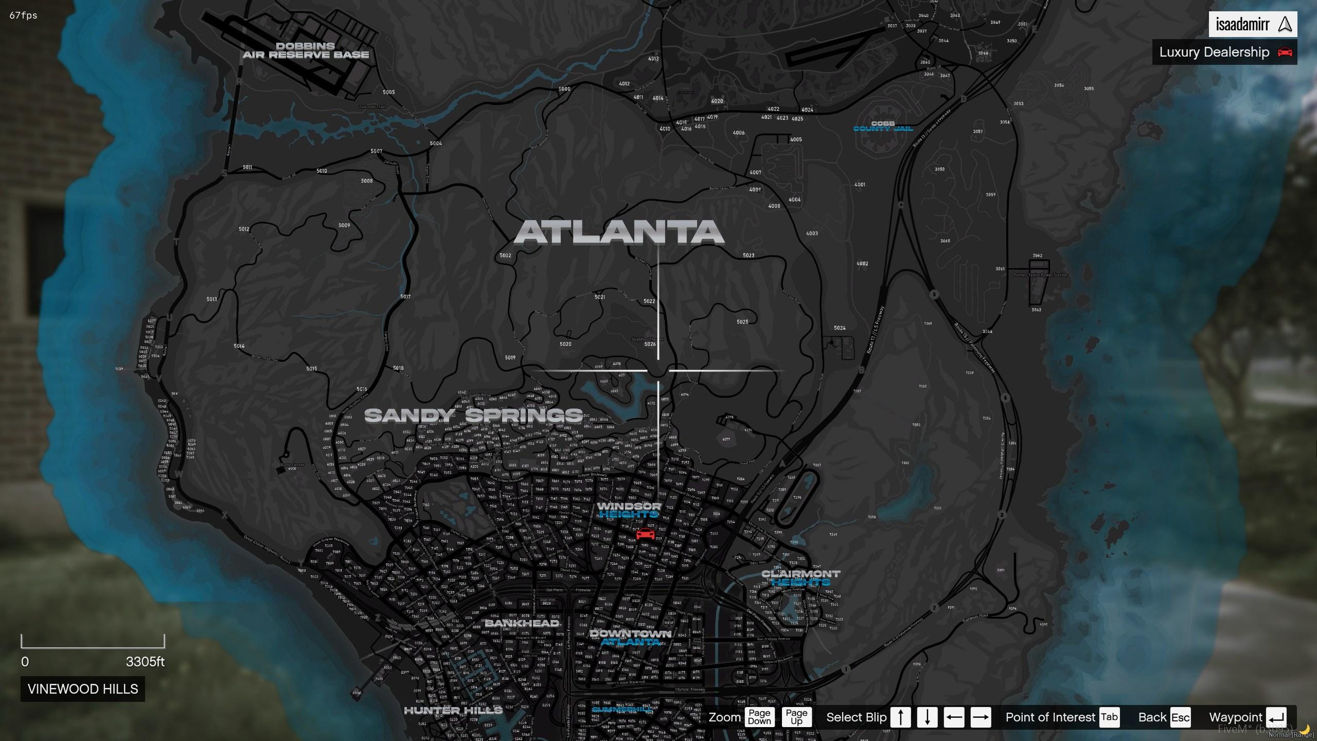 Minimapa negro de Atlanta FiveM listo con postales - Etsy España