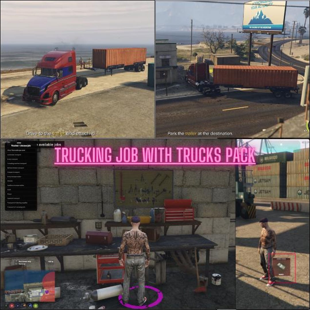 Fivem Trucking Jobs for ESX & Truck Pack for Fivem | Fivem Ready Cars ...