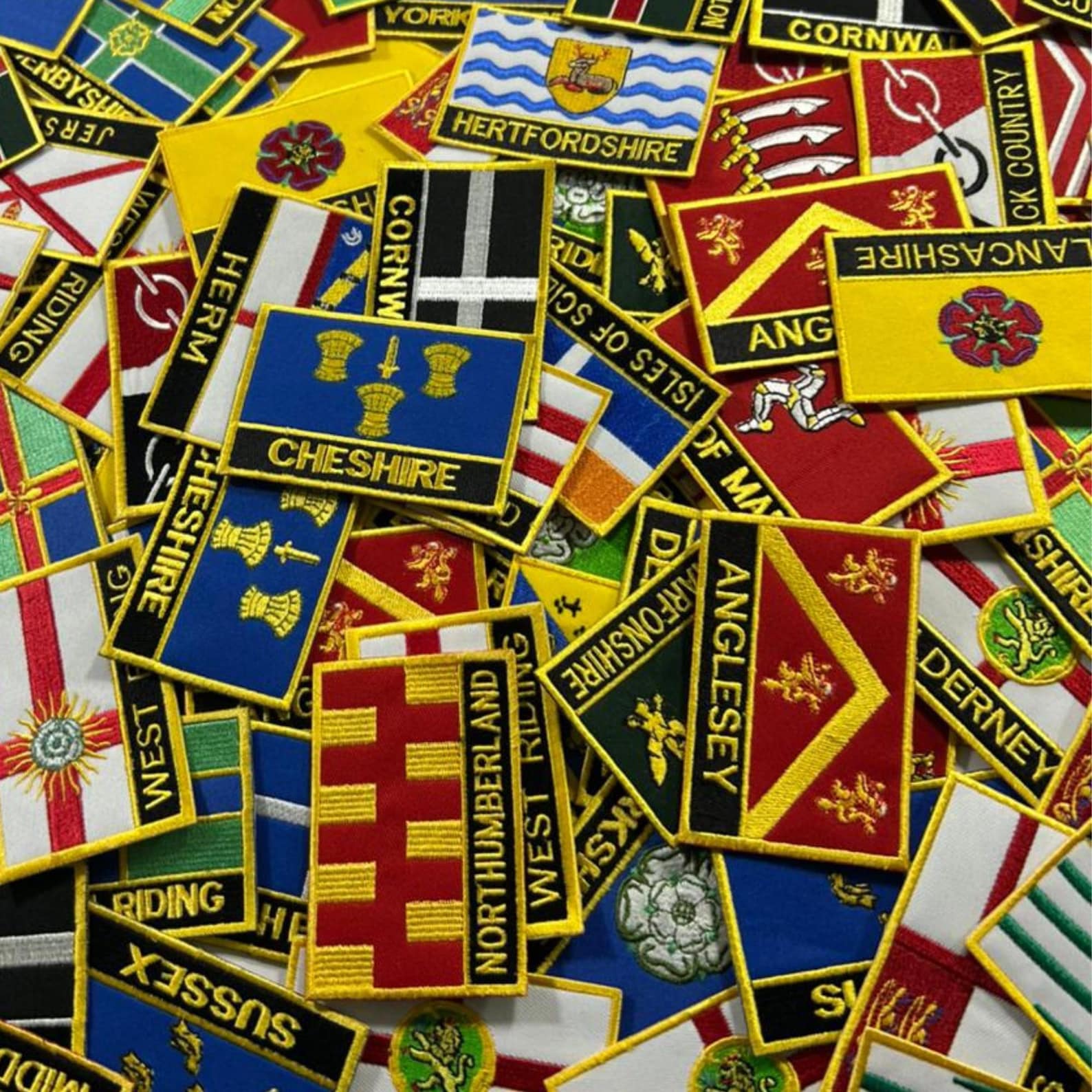 UK County Flag Patch – Embroidered Iron-on or Sew-on Badge Applique ...