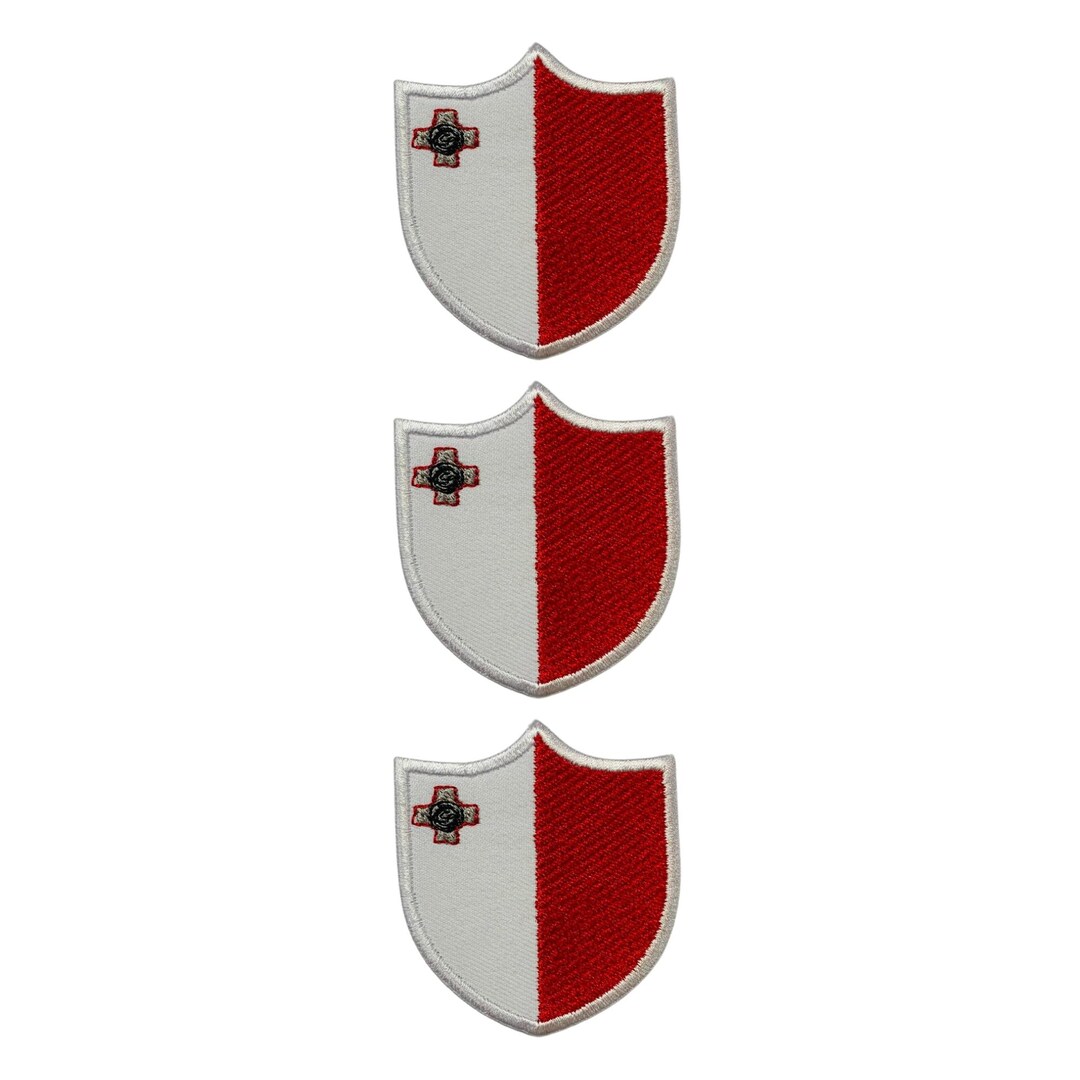 National Country Shield Flag Iron on Patch – Set of 3 Embroidered Sew ...