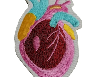 Anatomical Heart Iron-on Sew on DIY Embroidery Patch Applique ...