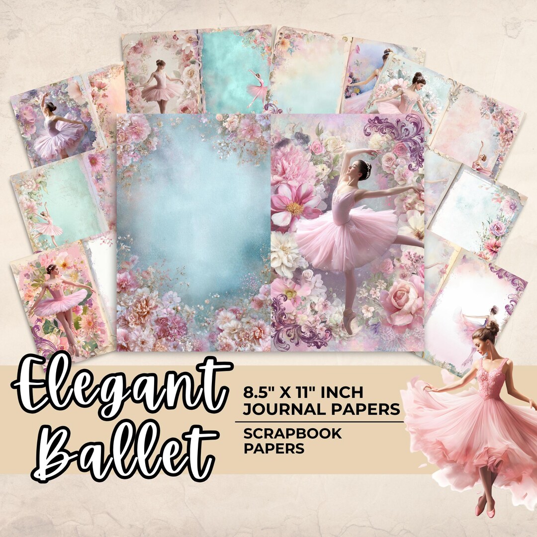 Ballet Junk Journal Kit, Ballerina Scrapbook Paper (digital Download ...
