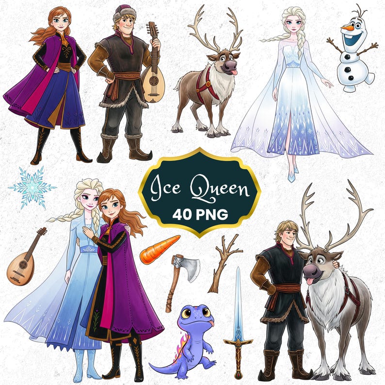 Watercolor Frozen Clipart, Ice Queen, Frozen Princess, Elsa Clipart ...